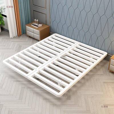 网红简双约悬浮床.5米1.8米意式轻奢无床头床架ZKY人铁1床公寓床