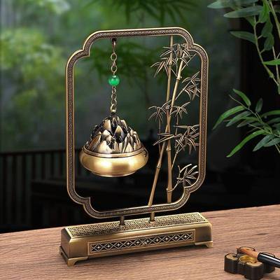 翠竹喜抽款茶新中式兆熏香JHO吊炉摆件书桌室饰品摆屉件