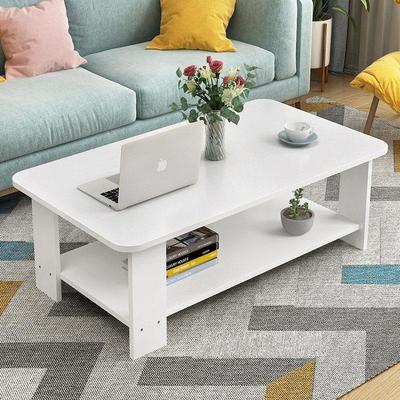 圆角咖啡桌简单现代小公寓客厅双层侧桌卧室小方桌简单斯堪的纳维