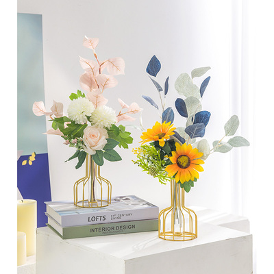 快速发货仿真花假花m摆设卧室干花花束摆件客厅茶几仿生花束绣球