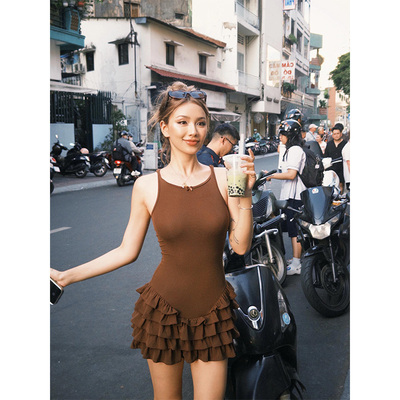 LADAYLS无袖背心连衣裙蛋糕裙