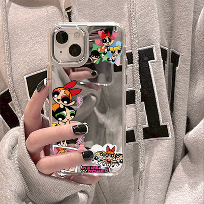 胜壳苹果手机壳镜面卡通小女警潮