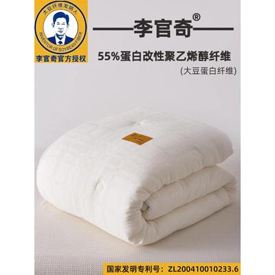 李官奇A类母婴级全棉华夫格55%大豆纤维子母被春秋被冬被双人被芯