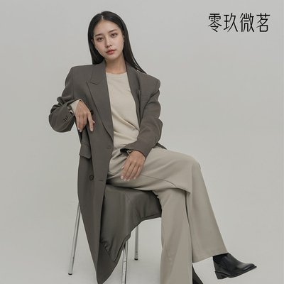 09women长款显瘦西装外套