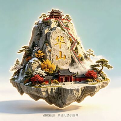 华山旅游纪念品文创冰箱贴磁吸