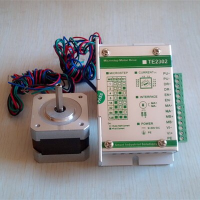 42BYGH40二相步进电机 Nema17型 机身40mm 套装驱动器128细分 2A