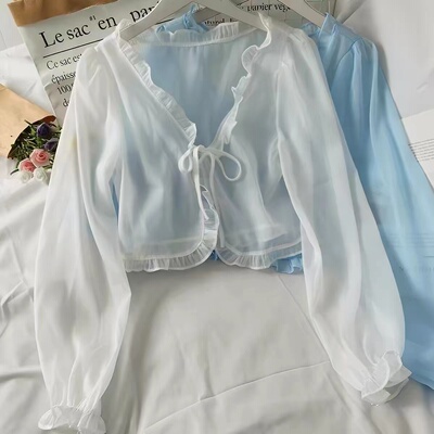 泳衣遮挡纱罩衫可下水外套沙滩女