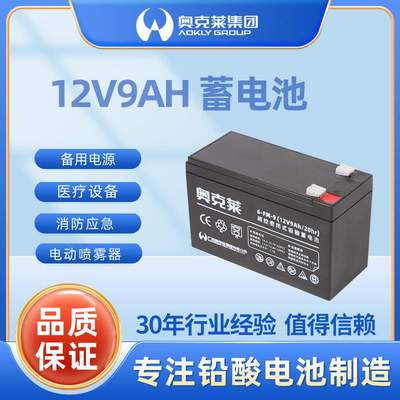 ups铅酸蓄电池12v9ah安防门禁喷雾器电池太阳能储能电瓶安防专用