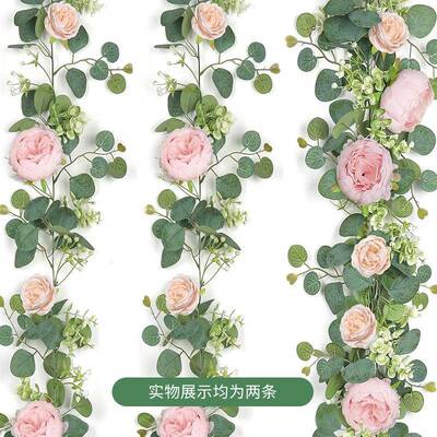 1园.8米仿真花藤条玫瑰婚庆面A13202装饰楼梯大门装饰新桌花装饰