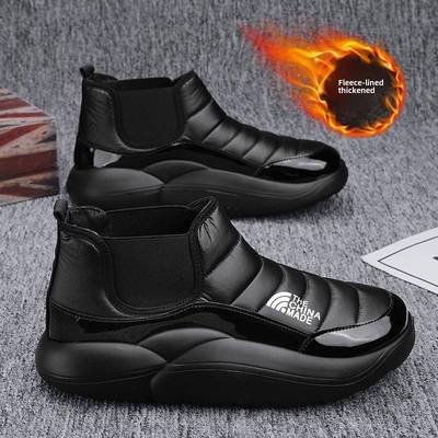 雪地靴男鞋冬季羊毛衬里的Heattech东北零下40度防寒加厚毛皮集成