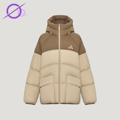 Adidas/阿迪达斯正品儿童款连帽660蓬双面穿格子羽绒服KX6556