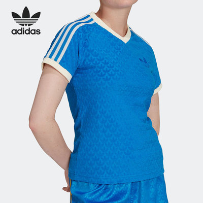 Adidas/阿迪达斯正品三叶草女子时尚运动休闲透气短袖IB2056