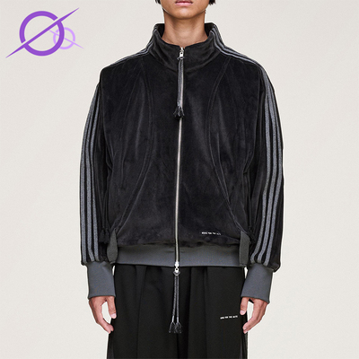 Adidas/阿迪达斯正品三叶草男女休闲天鹅绒宽松运动外套KC0317