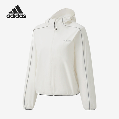 Adidas/阿迪达斯正品女连帽外套户外休闲外出经典夹克外套KQ5374