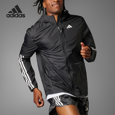Adidas/阿迪达斯正品OtrE3s新款男黑色经典跑步夹克外套IK4986