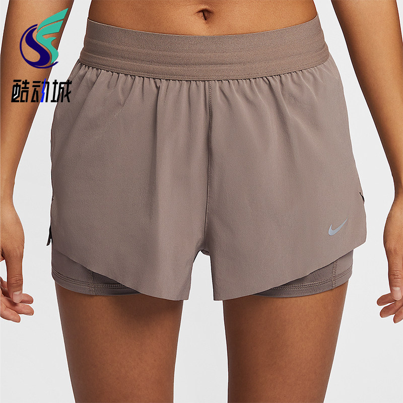 Nike/耐克正品夏季女裤透气跑步经典运动二合一短裤HJ5377-233