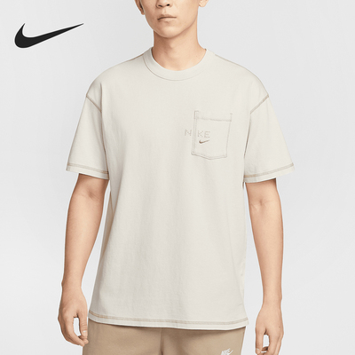Nike/耐克正品Sportswear男士刺绣外露缝线短袖HJ0777-072