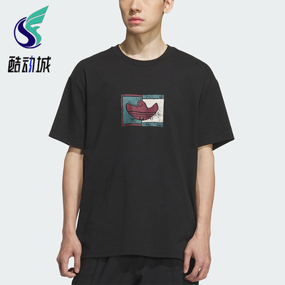 Adidas/阿迪达斯正品三叶草男女宽松图案经典透气休闲短袖KD4290