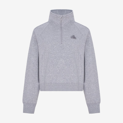 Adidas阿迪达斯正品HZ JKT女宽松半拉链立领抓绒舒适卫衣LH3461