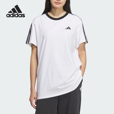 Adidas/阿迪达斯正品夏季新款女士宽松透气圆领短袖T恤JY7613