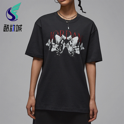Nike/耐克正品JORDAN女装印花宽松透气经典圆领短袖T恤IB7032-045