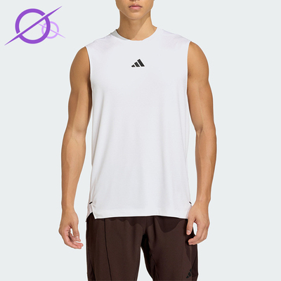 Adidas/阿迪达斯正品2026男士修身圆领T恤经典简约运动背心KD0376