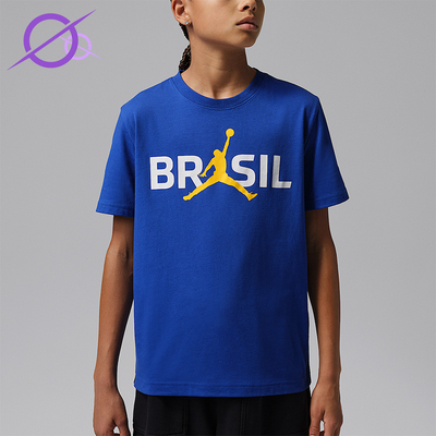 Nike/耐克正品JORDAN大童宽松套头柔软经典运动短袖T恤IW7944-417