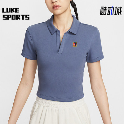 Nike/耐克正品Court Heritage女士网球短款针织短袖HJ8993-491