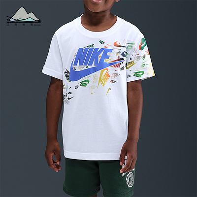 Nike/耐克正品Club Revealed小童透气休闲印花运动短袖IO2767-100