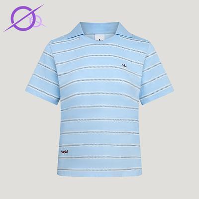 Adidas/阿迪达斯正品26年新款女士条纹运动短袖POLO衫KX0740