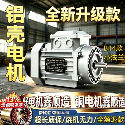小法兰铝壳三相异步电动机380V0.37/0.75/1.1/1.5/2.2/3/4W马达