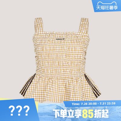 adidas阿迪达斯三叶草女子PLAID TANK W运动背心KX7036