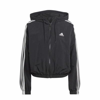 adidas女子春秋新款梭织运动防风衣连帽夹克外套HT3399河南wh仓
