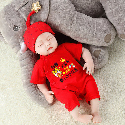 定制新生满月婴儿衣服加名字男女孩连体衣百天百日周岁春秋冬套装