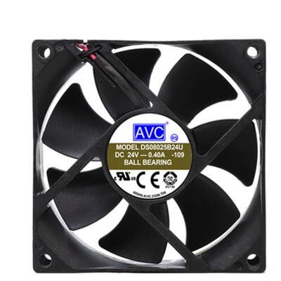 日立电梯配件变频器风扇 AVC DS08025B24U 24V 0.40A 8cm 2线风扇