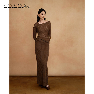 AUTI SEMINARIO 设计师品牌 25早秋腰部纽结针织直筒半裙 SOLSOL
