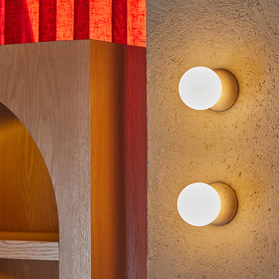 Origo极简水磨石诧寂风客厅背景墙过道玄关北欧圆球卧室床头壁灯