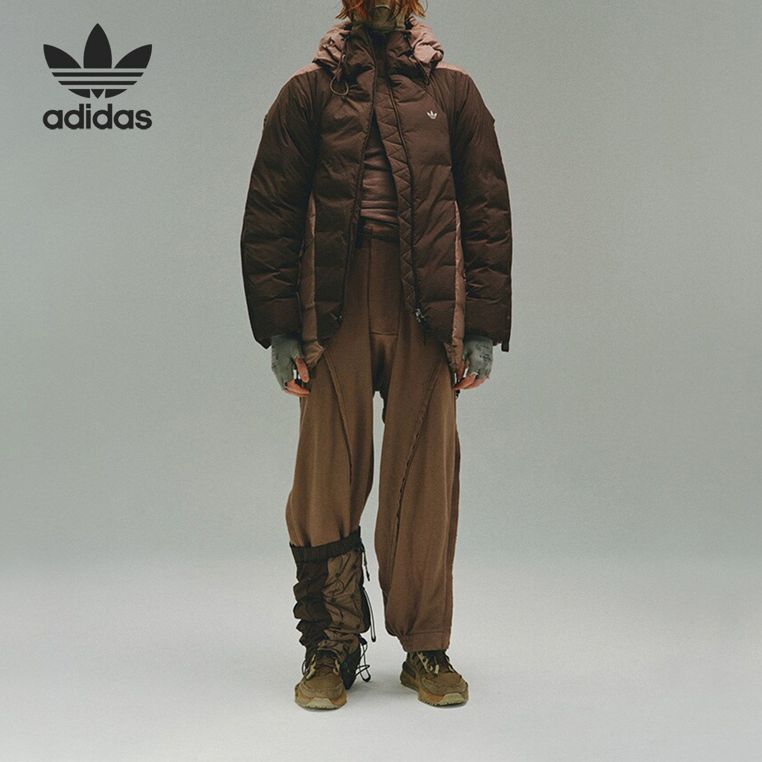 Adidas/阿迪达斯正品三叶草情侣联名轨界裹茧式羽绒服IX4344