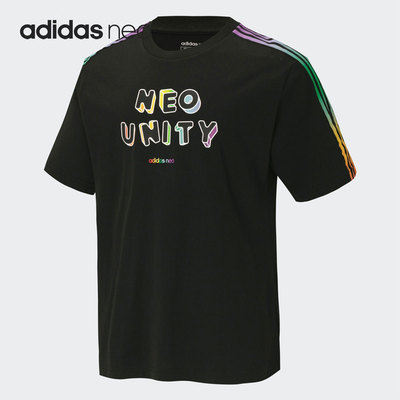 Adidas/阿迪达斯正品NEO 当季新款男女舒适耐磨休闲短袖T恤H65037