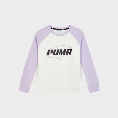 Puma/彪马正品Colorblock长袖T恤儿童粉白色上衣950544-03