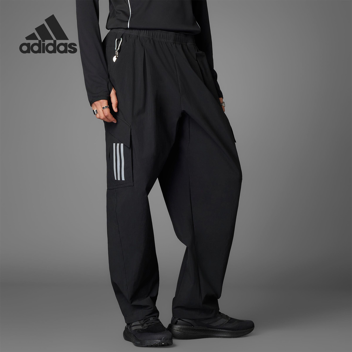 Adidas/阿迪达斯正品2025新款男士宽松运动赛车风长裤JX8278