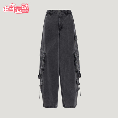 Adidas/阿迪达斯正品三叶草女士多口袋工装经典牛仔运动裤KU9535