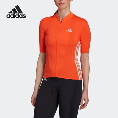 Adidas/阿迪达斯正品时尚女士条纹印花透气舒适短袖T恤HM6421