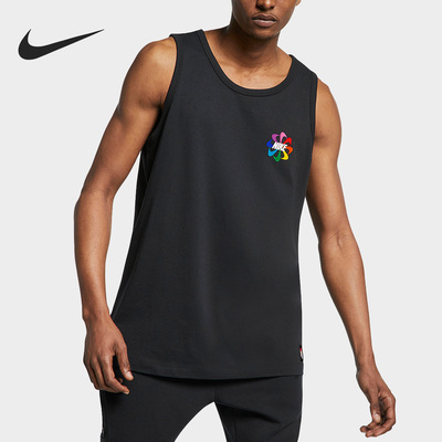 Nike/耐克正品运动男子透气休闲圆领印花无袖背心CD7486-010