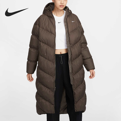 Nike/耐克正品2024新款女士防泼水保暖长款羽绒服HF7894-004