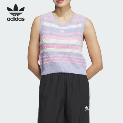 Adidas/阿迪达斯正品三叶草女士舒适时尚针织无袖背心JI7053