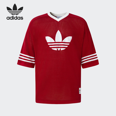 Adidas/阿迪达斯正品三叶草男女复古宽松印花运动短袖JL5980
