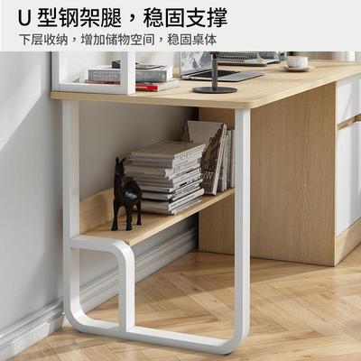 电桌桌台式家用办桌732公简易书桌书架一体学生学习写字台卧脑室