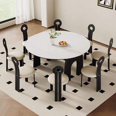 法师式中古风实白蜡木餐桌小MZL-3231户型设木计家用复可折叠岩古