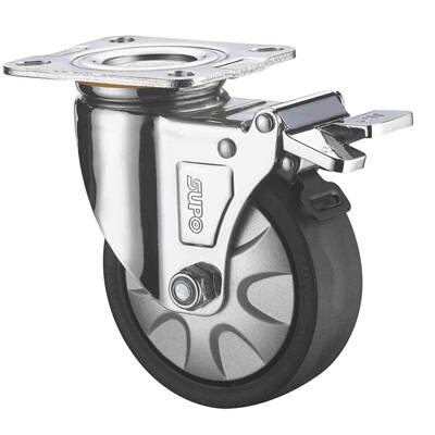 SUP6O向荣6寸带双刹车PA尼龙工业1万向C05S-01D脚轮C05S-0D-150-6